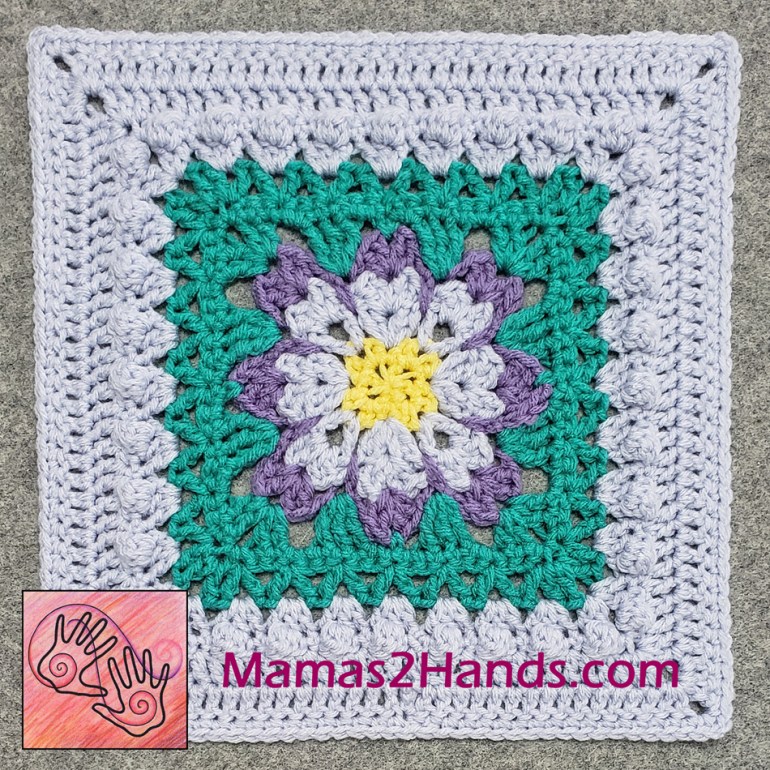 Clematis Garden Afghan Square – Mamas2Hands